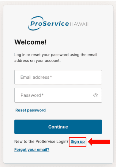 Sign Up for Your ProService Login